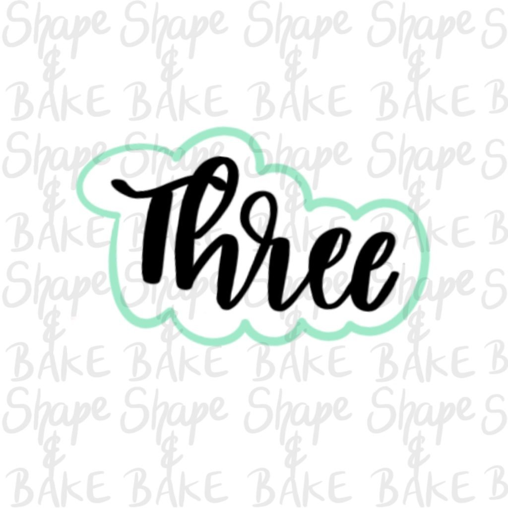 Number three word cookie cutter – Shape and Bake